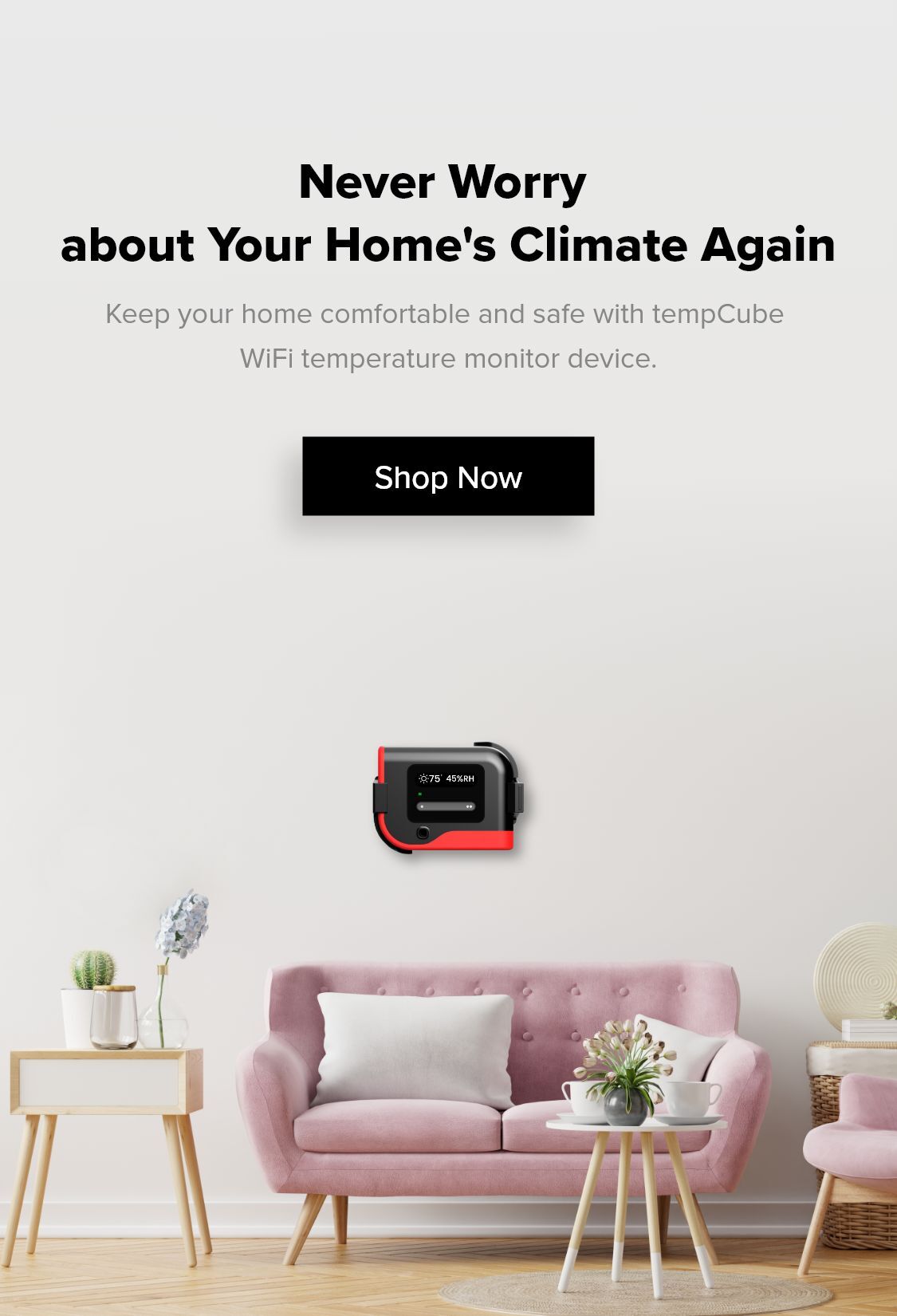 Smart Home Temperature Monitor Home Temp And Humidity Sensor Tempcube